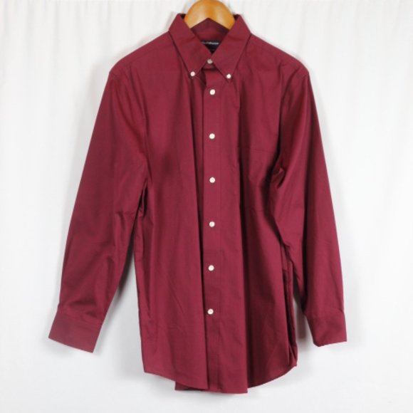 croft & barrow | Shirts | Croft Barrow Red Mens Long Sleeve Dress Shirt ...